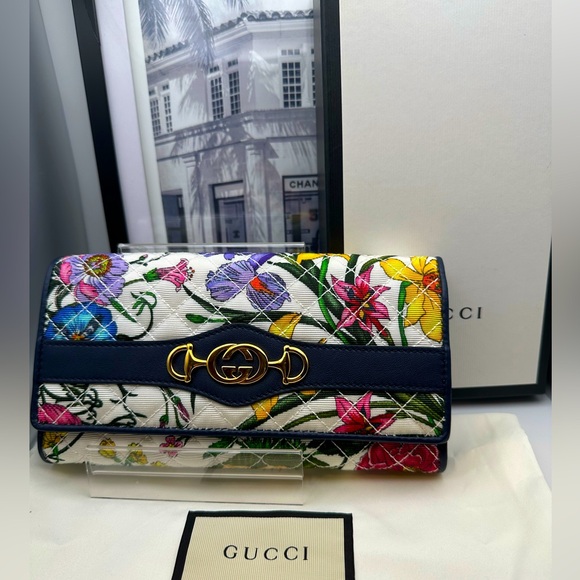 Gucci | Bags | Gucci Flora Quilted Bifold Long Wallet | Poshmark